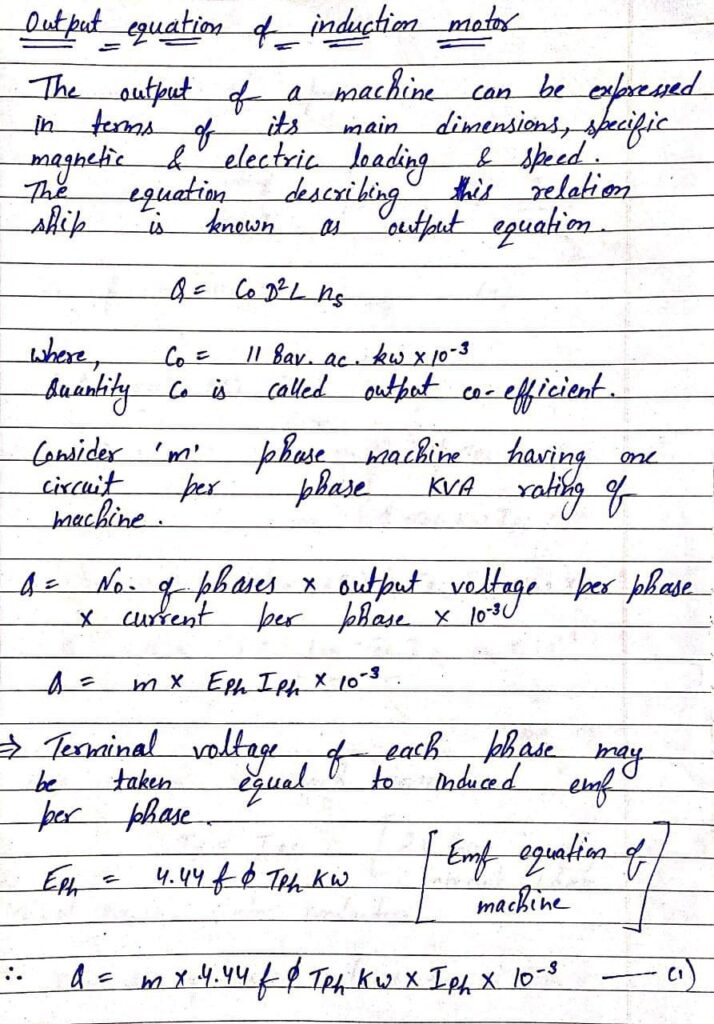 Output Equation of an A.C. Machine - Engineeringa2z