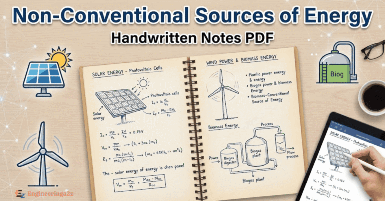 Non-Conventional Sources of Energy Notes PDF (Handwritten)